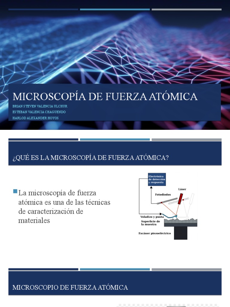 MICROSCOPÍA DE FUERZA ATÓMICA (Ejemplo) | PDF