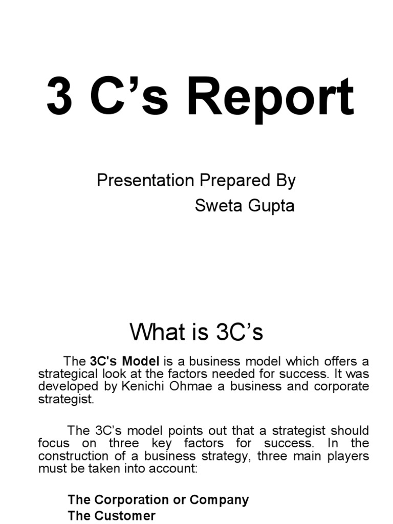 3 C's Report | PDF | Market Segmentation | Market (Economics)
