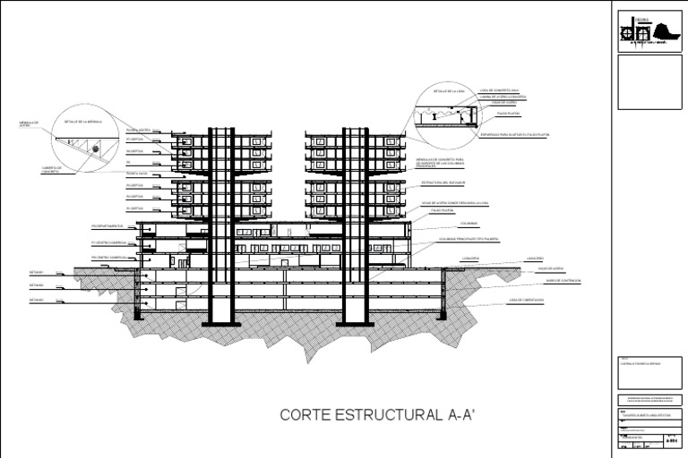 Corte Estructural de Edificio Comercial | PDF | Ingeniería estructural ...