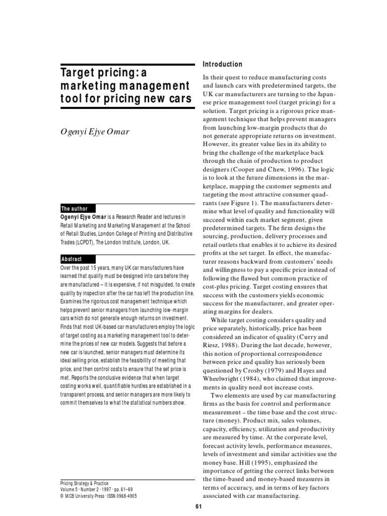 Target Pricing | PDF | Pricing | Marketing