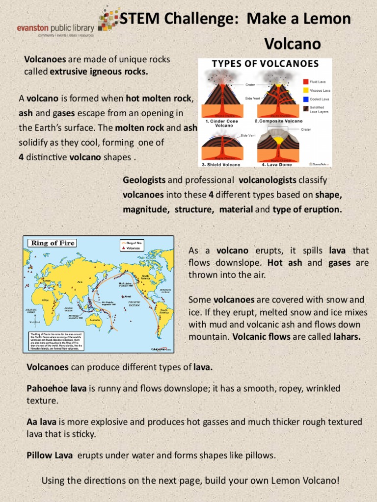 STEM Challenge Make A Lemon Volcano | PDF | Volcano | Lava