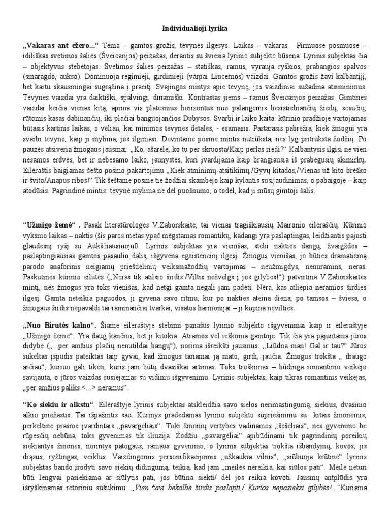 Individualioji Lyrika | PDF