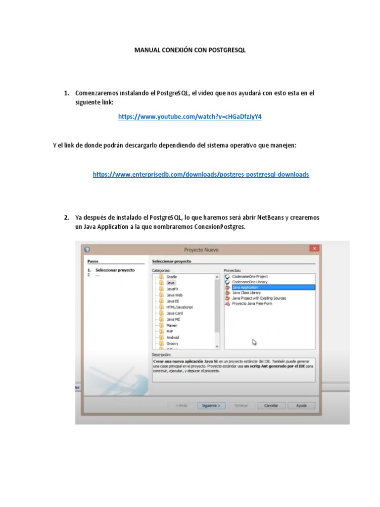 Manual Conexión Con Postgresql | Descargar gratis PDF | Postgre Sql | Software