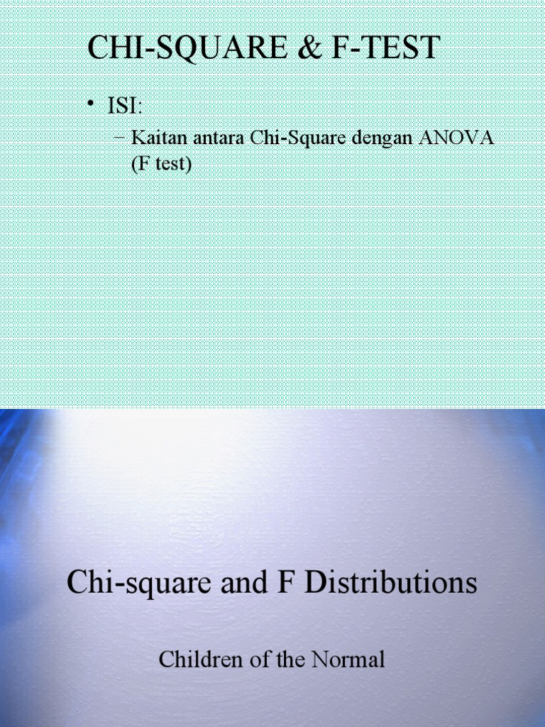 Chi-Square Dan F Test | PDF | Variance | Normal Distribution