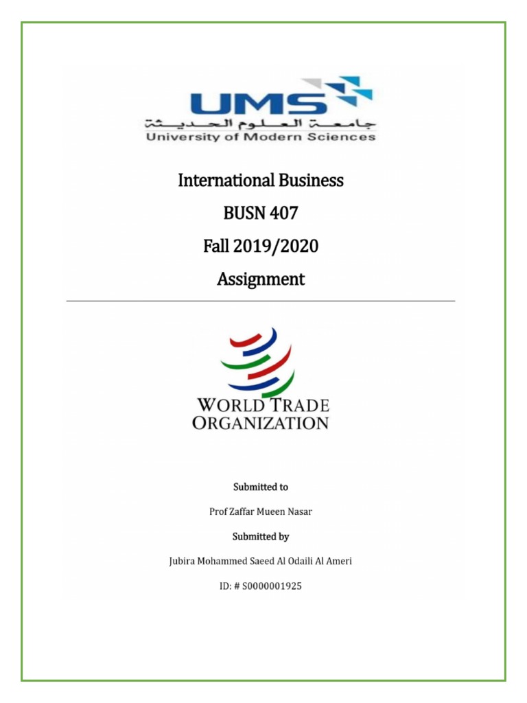 International Business - Assignment | PDF