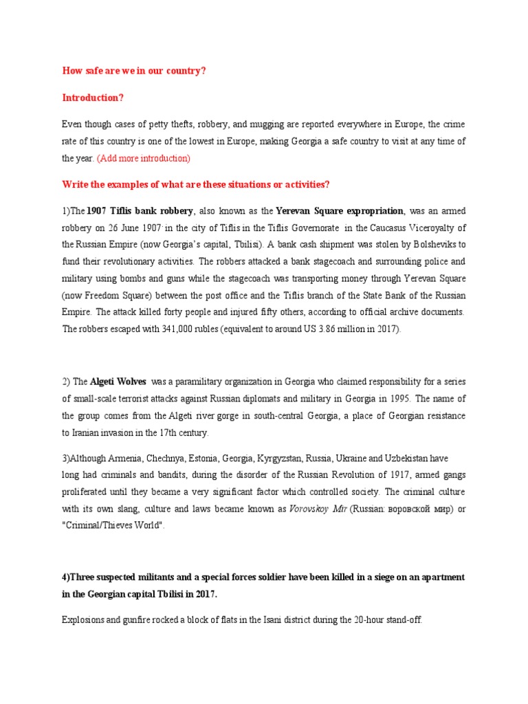 How Safe Are We in Our Country? Introduction? | PDF | Crime & Violence ...