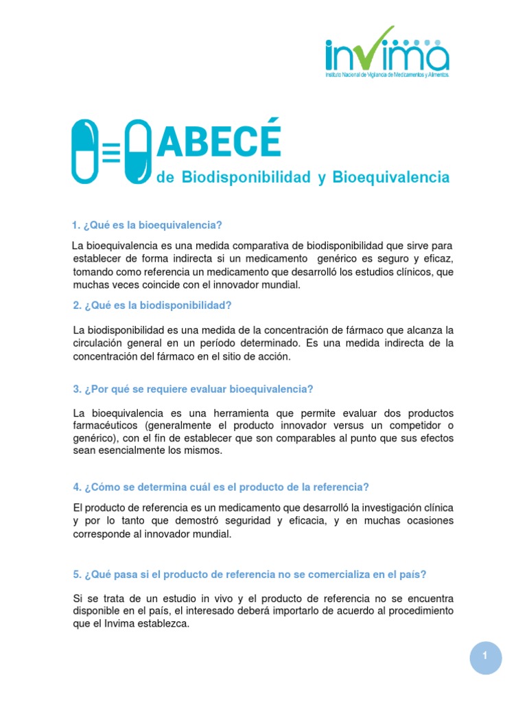 ABC de La Bioequivalencia Versión 13 de Abril | PDF | Investigación ...