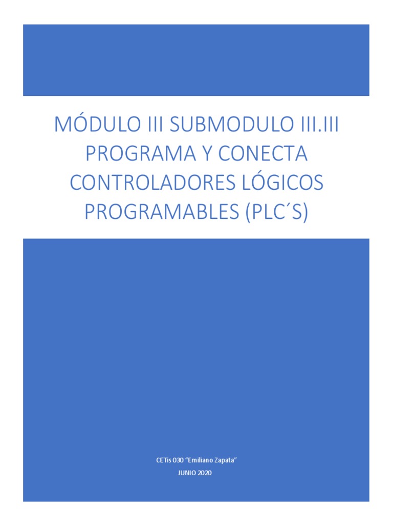 5 Programa y Conecta Controladores Lógicos Programables PDF | PDF | Controlador lógico ...