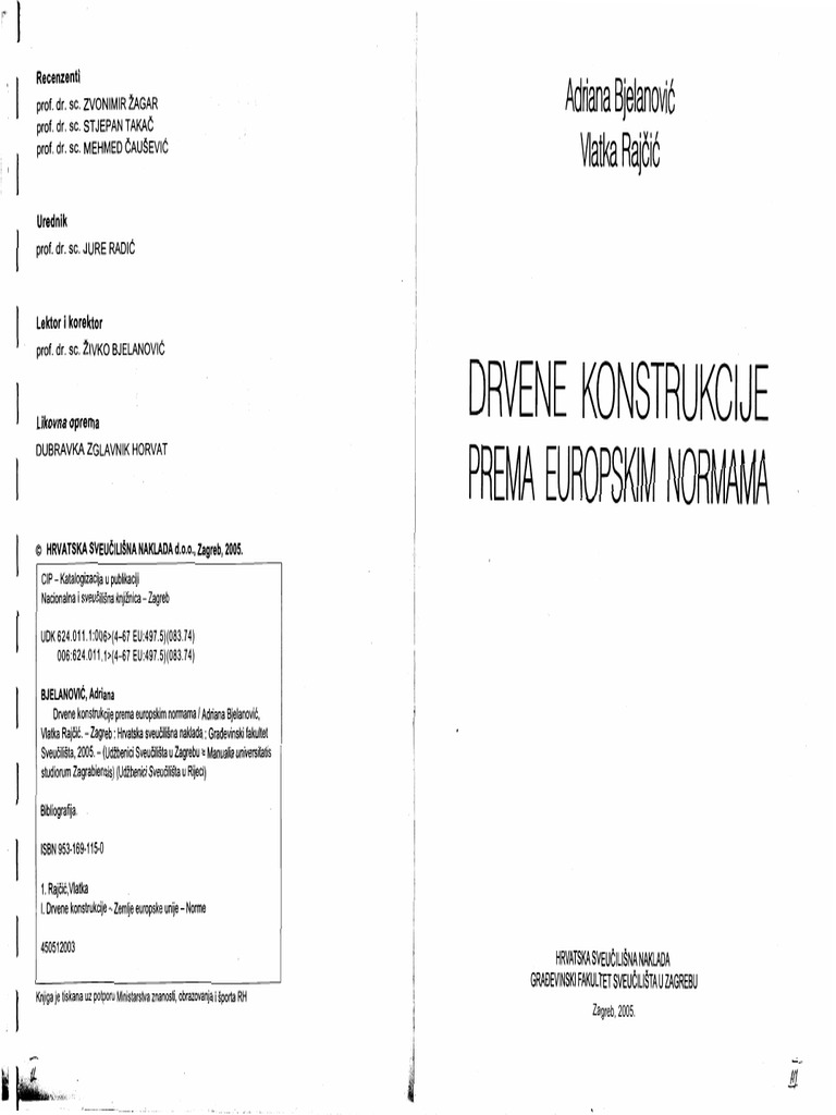 Knjiga - Drvene - Konstrukcije - Bjelanović, Rajčić PDF | PDF