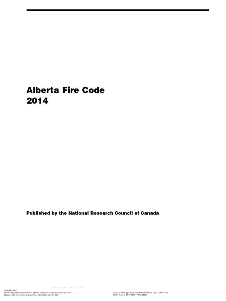 Alberta Fire Code 2014 PDF | PDF | Fire Safety | Regulatory Compliance