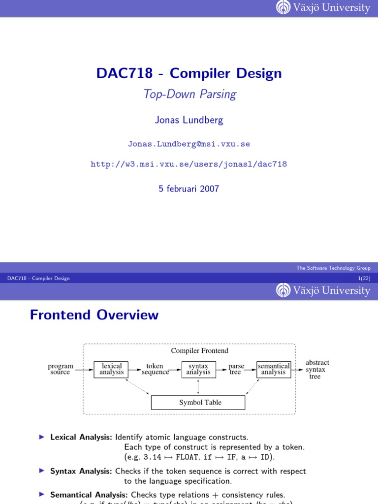 Top Down Parsing | PDF | Parsing | Metalogic Top Down Parsing | PDF | Parsing | Metalogic
