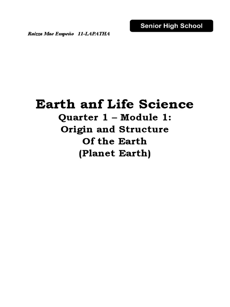 Earth and Life Module 1 | PDF