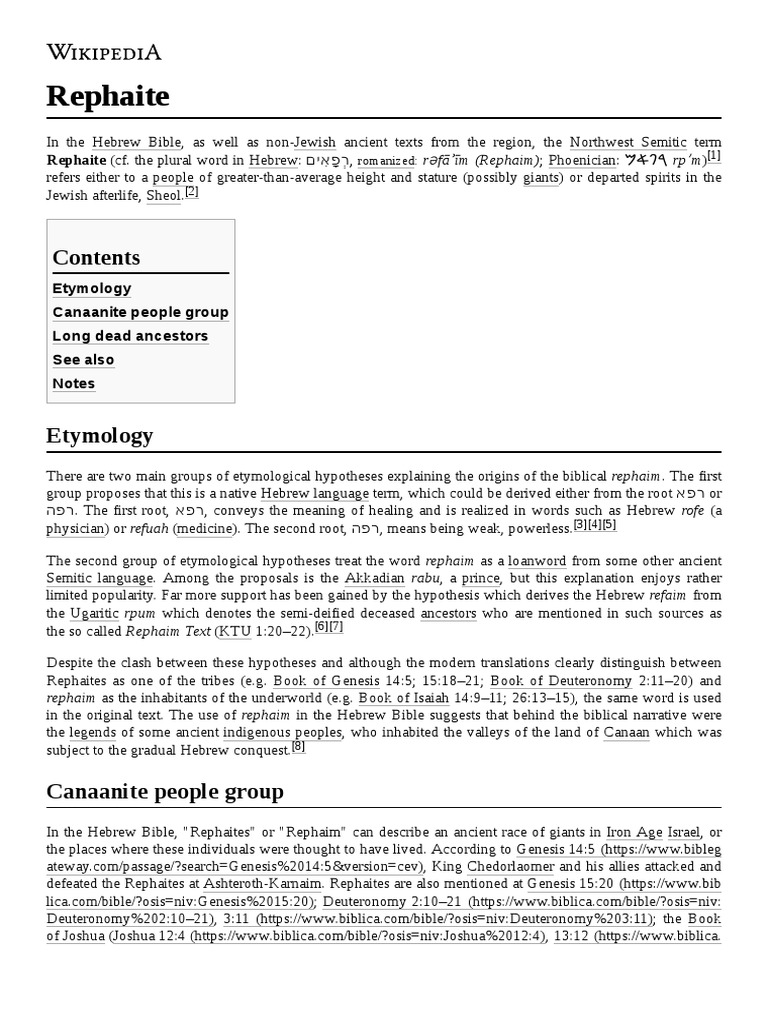 Rephaite PDF | PDF | Old Testament People | Ancient Levant