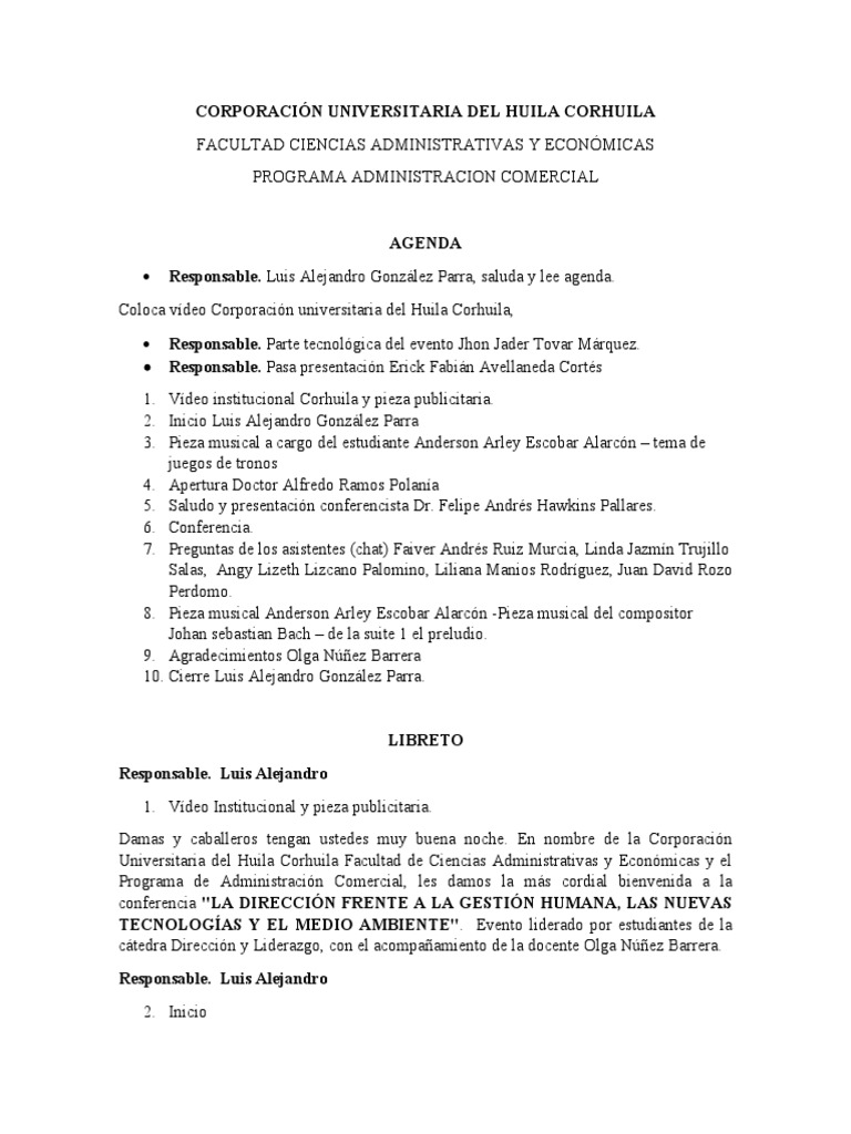 Conferencia sobre Gestión Humana y Tecnología | PDF | Educación ...