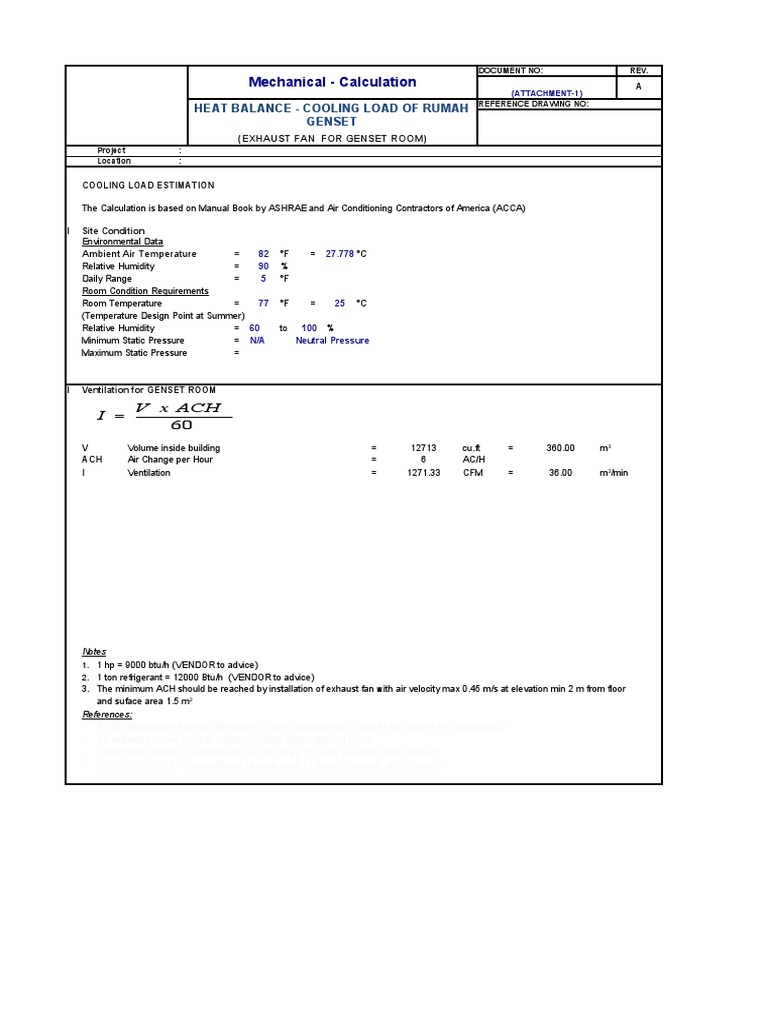 Calculation Exhaust Fan | Download Free PDF | Ventilation (Architecture ...