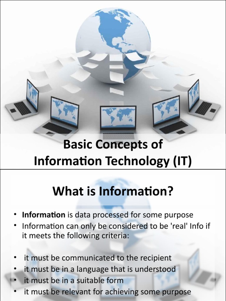 Basic Concepts of Information Technology (IT) | PDF | Random Access ...