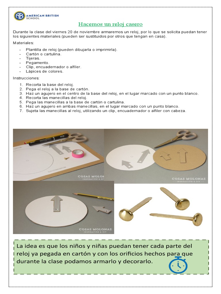 Hacemos Un Reloj Casero | PDF