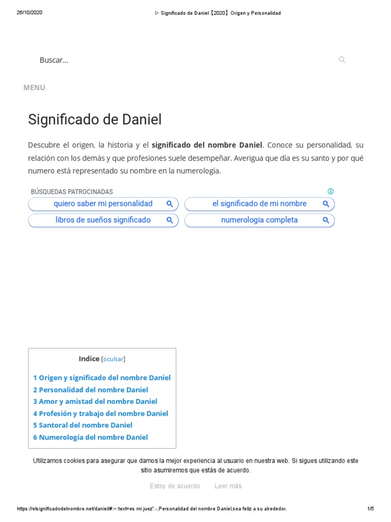 Significado de Daniel【2020】Origen y Personalidad PDF | PDF | Cookie ...
