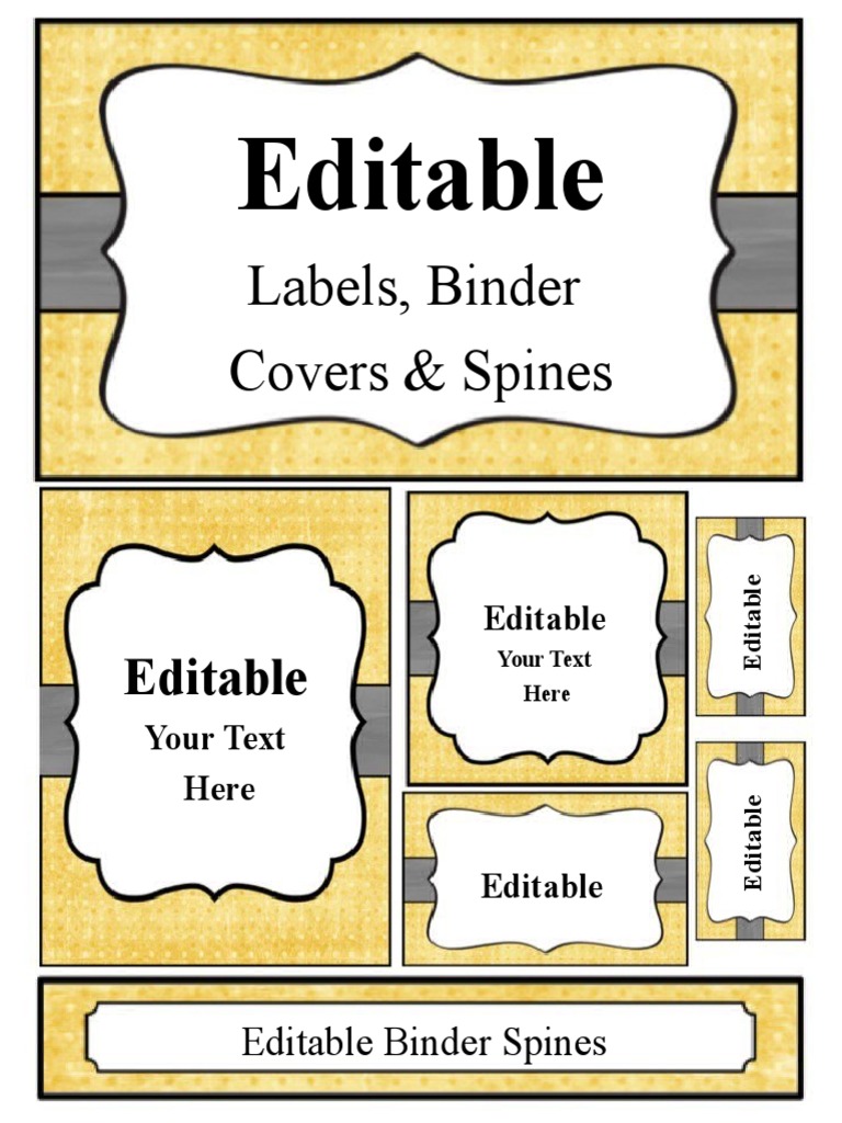 Editable: Labels, Binder Covers & Spines | PDF