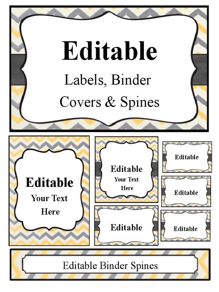 Editable: Labels, Binder Covers & Spines | PDF | Art