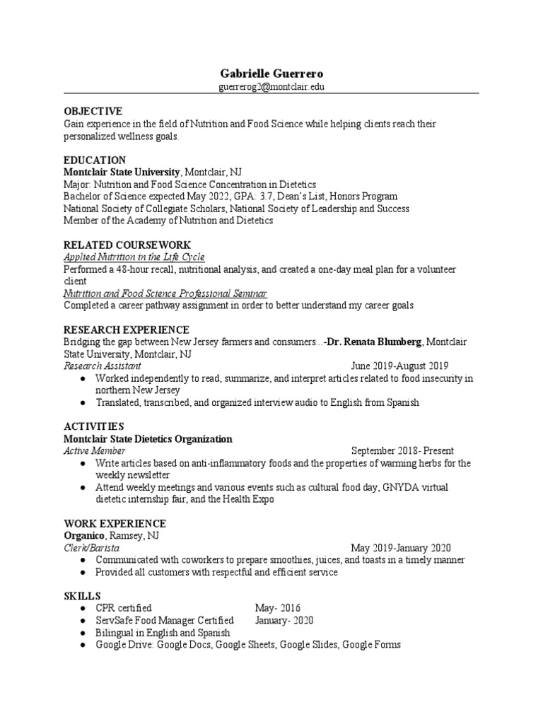 Resume Gabrielle Guerrero | PDF
