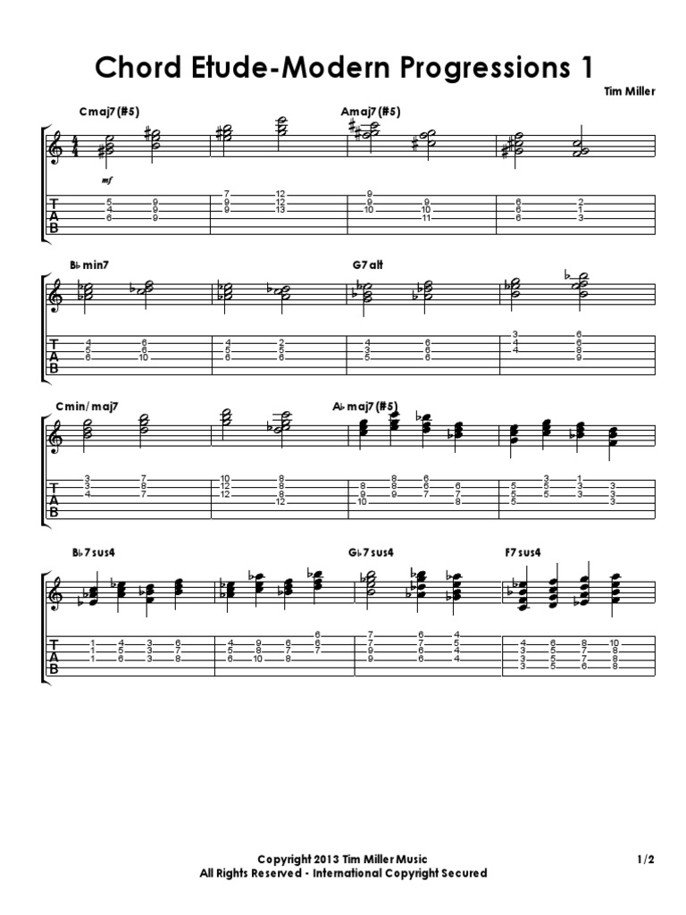 Chord Etude Modern Progressions 1 Chart PDF | PDF | Harmony | Elements ...