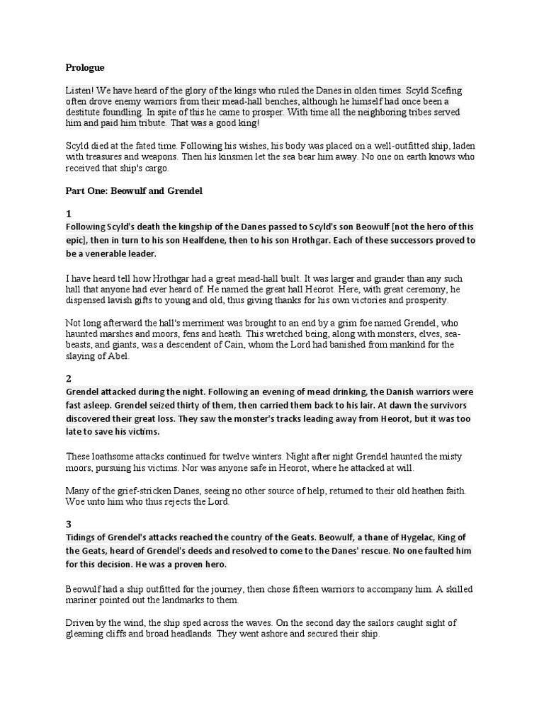 Beowulf's Battle with Grendel Begins | PDF | Beowulf | Medieval Legends