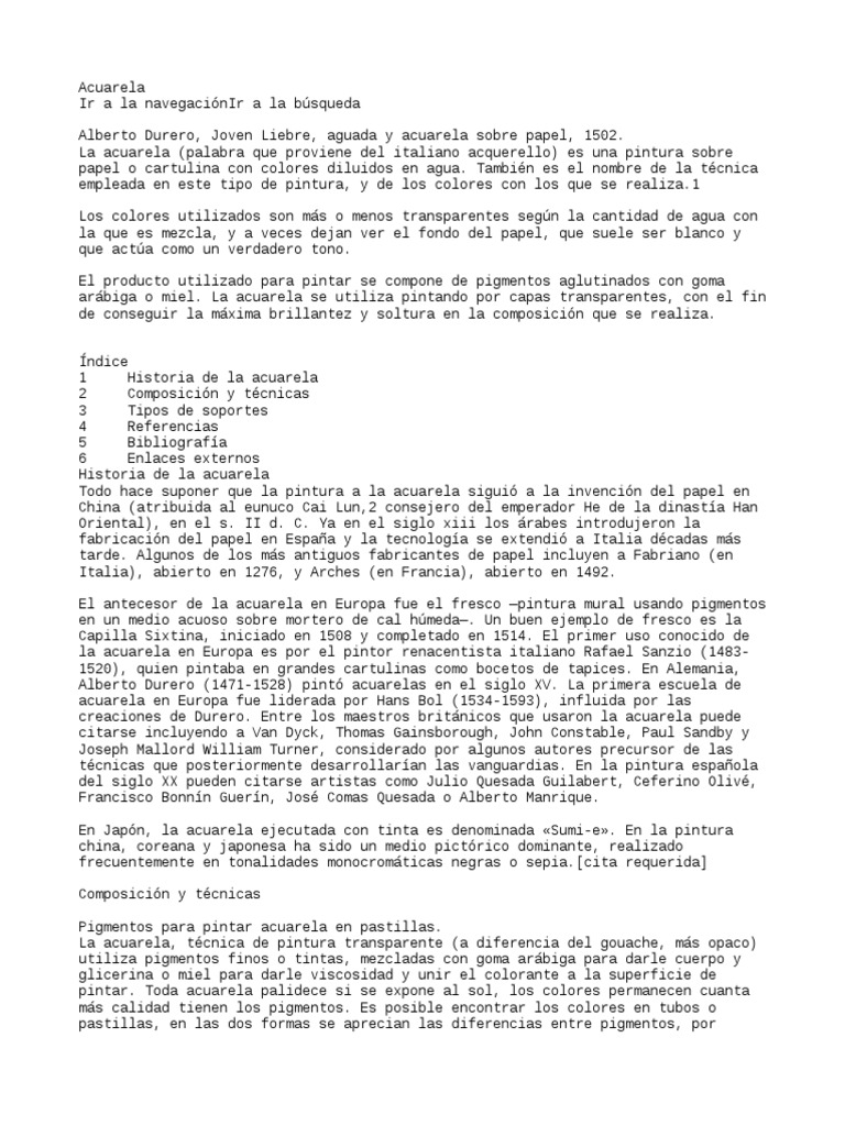 Guía Completa sobre Acuarela | PDF | Pintura con acuarelas ...