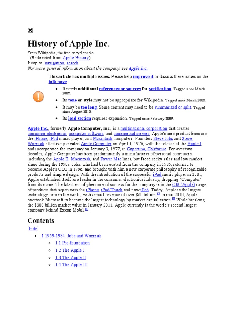 History of Apple Inc | PDF | Macintosh | Apple Inc.