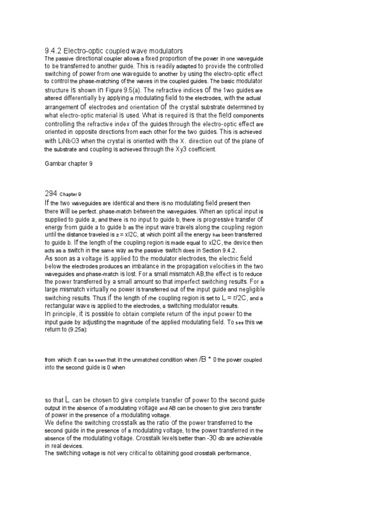 Electro-Optic: Coupled Wave Modulators | PDF | Waveguide | Interferometry