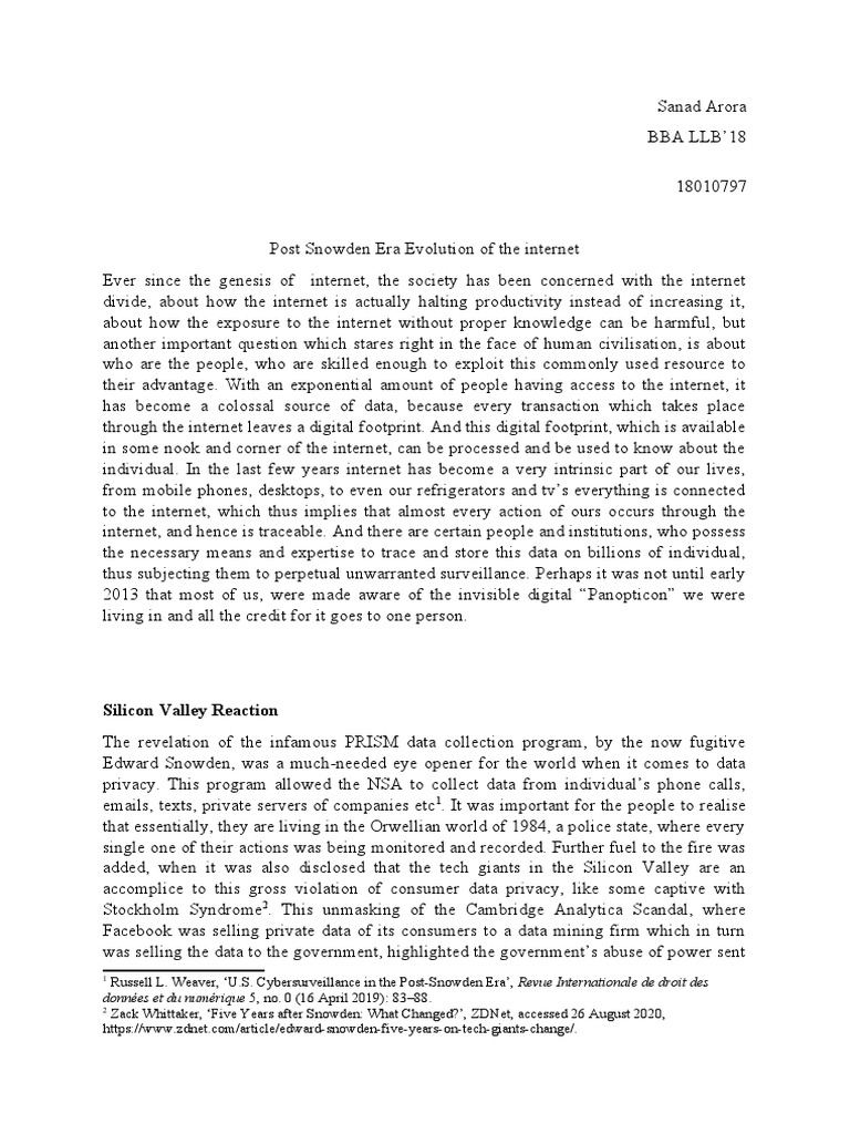 Post Snowden Era Evolution of Internet Governance | PDF | Surveillance ...