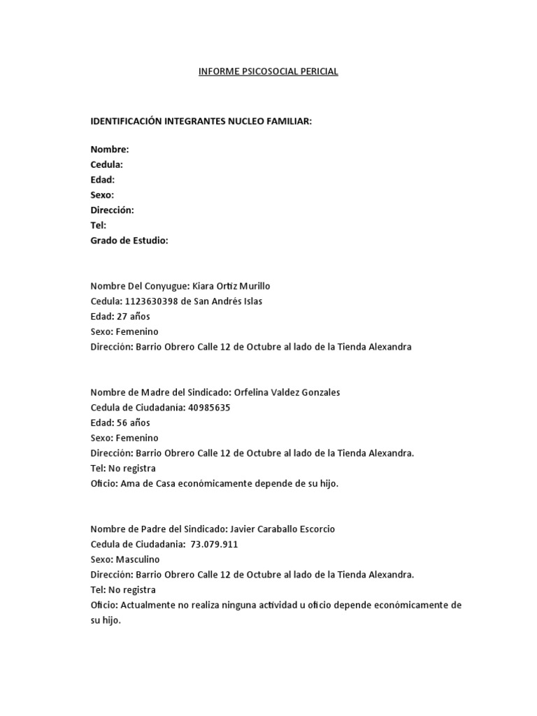 Informe Pericial | PDF | Familia | Empatía