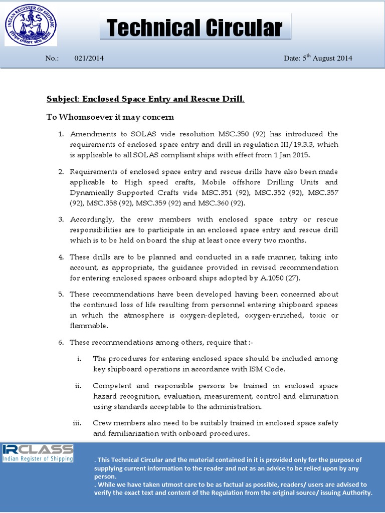 Enclosed Space Entry and Rescue Drill PDF | PDF | Dangerous Goods | Oxygen