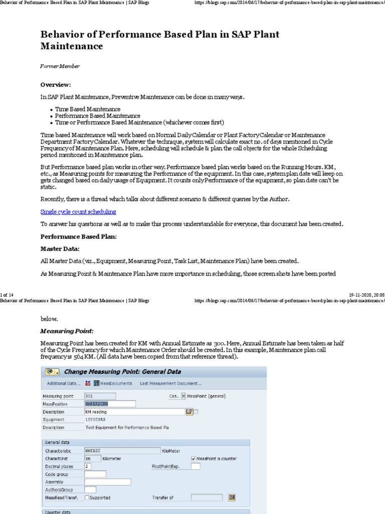 How Performance-Based Maintenance Plans Work in SAP Plant Maintenance ...