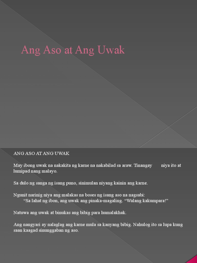 Ang Aso at Ang Uwak | PDF