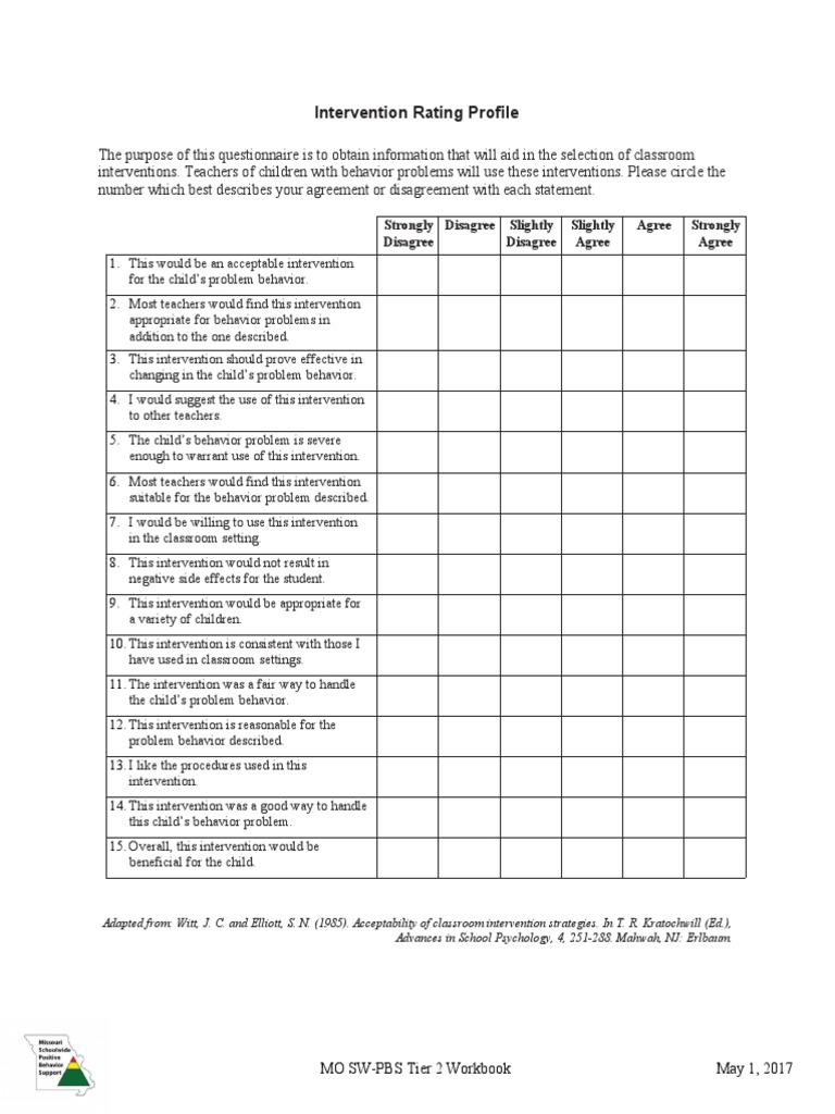 Classroom Intervention Rating Profile | PDF | Career & Growth | Self ...