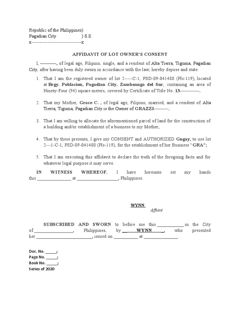 Letter of Permission To Use Property 1 | PDF