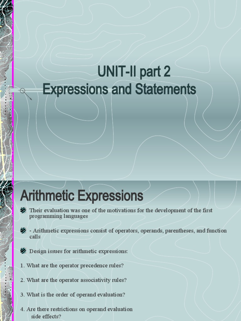 Unit Ii Part 2 Expressions And Statements Download Free Pdf Control Flow Boolean Data Type