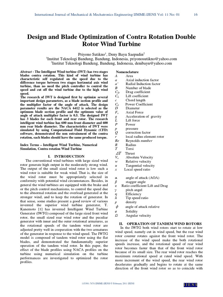 Design and Blade Optimization of Contra Rotation D PDF | PDF | Turbine ...