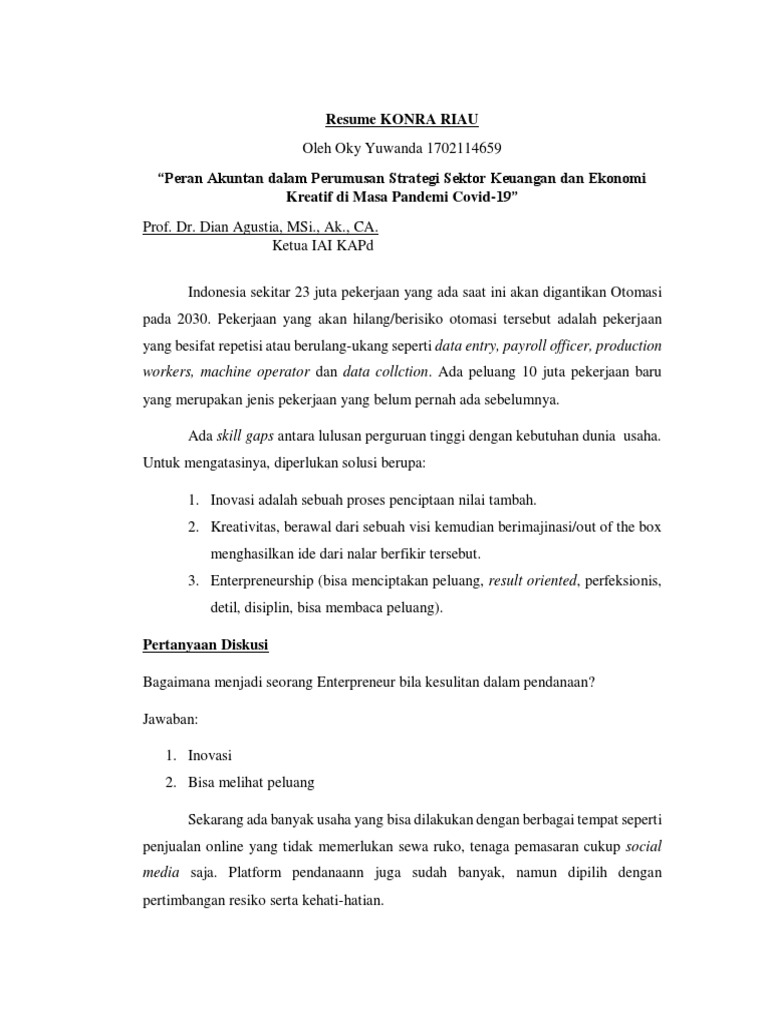 Oky Yuwanda 1702114659 Resume KONRA | PDF