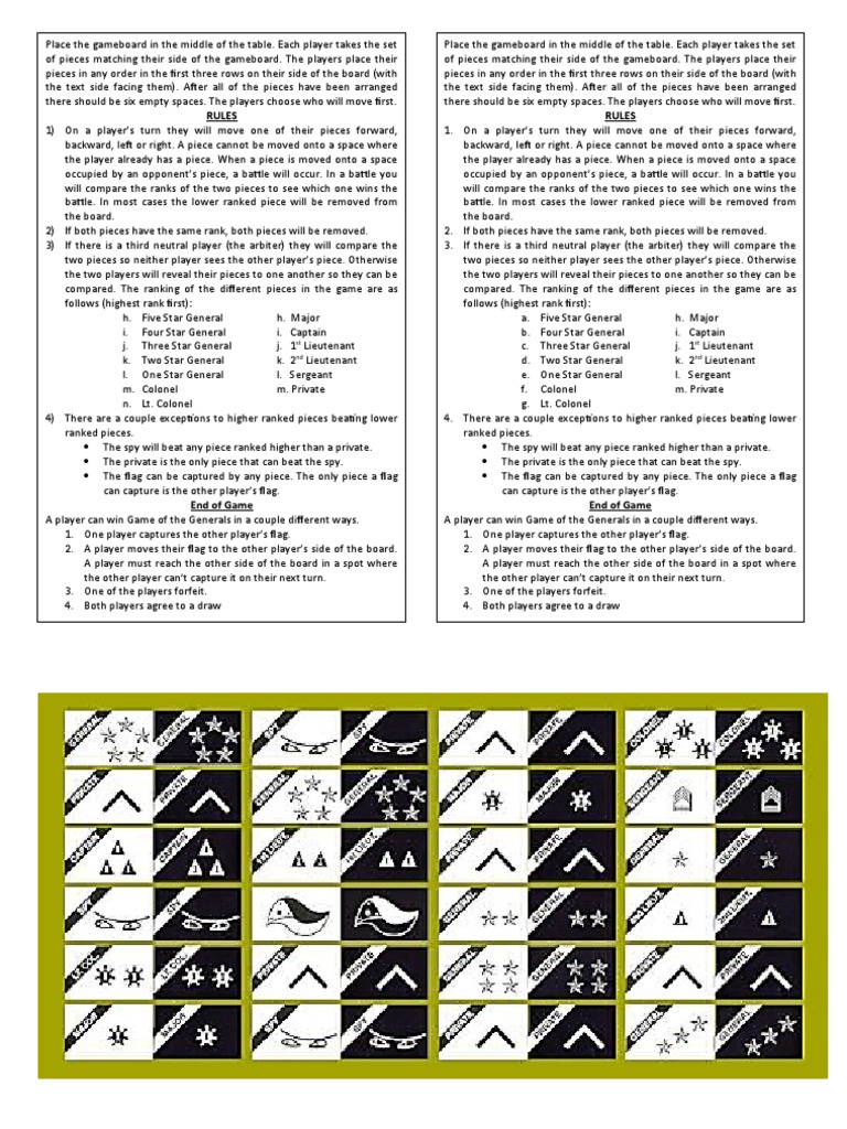 Games of The General | PDF | Lieutenant | Military Science