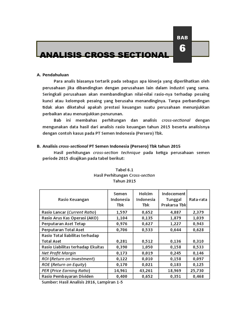 Exp. BAB 6, ANALISIS CROSS SECTIONAL | PDF