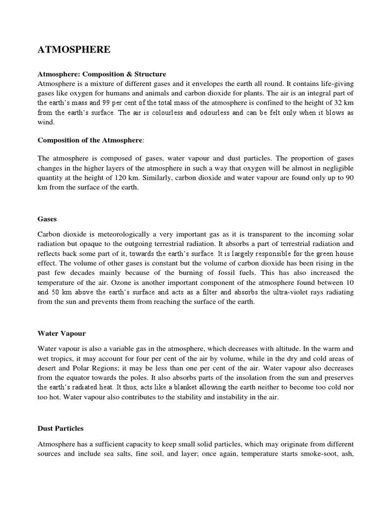 Atmosphere: Composition & Structure | PDF | Troposphere | Atmosphere Of ...