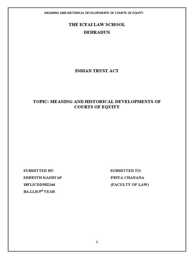 SHRESTH | PDF | Equity (Law) | Legal Remedy