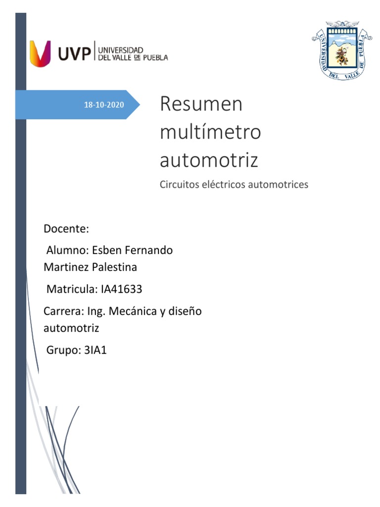 Uso y Verificación del Multímetro Automotriz | PDF
