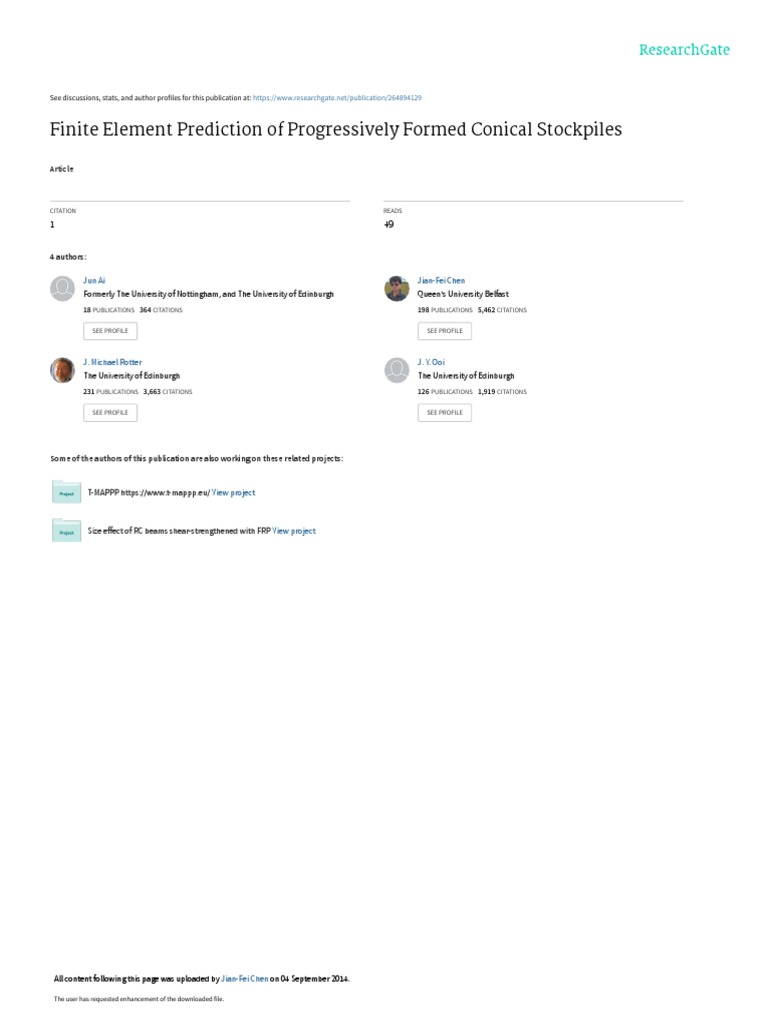 Finite Element Analysis of Conical Stockpiles | PDF | Young's Modulus ...