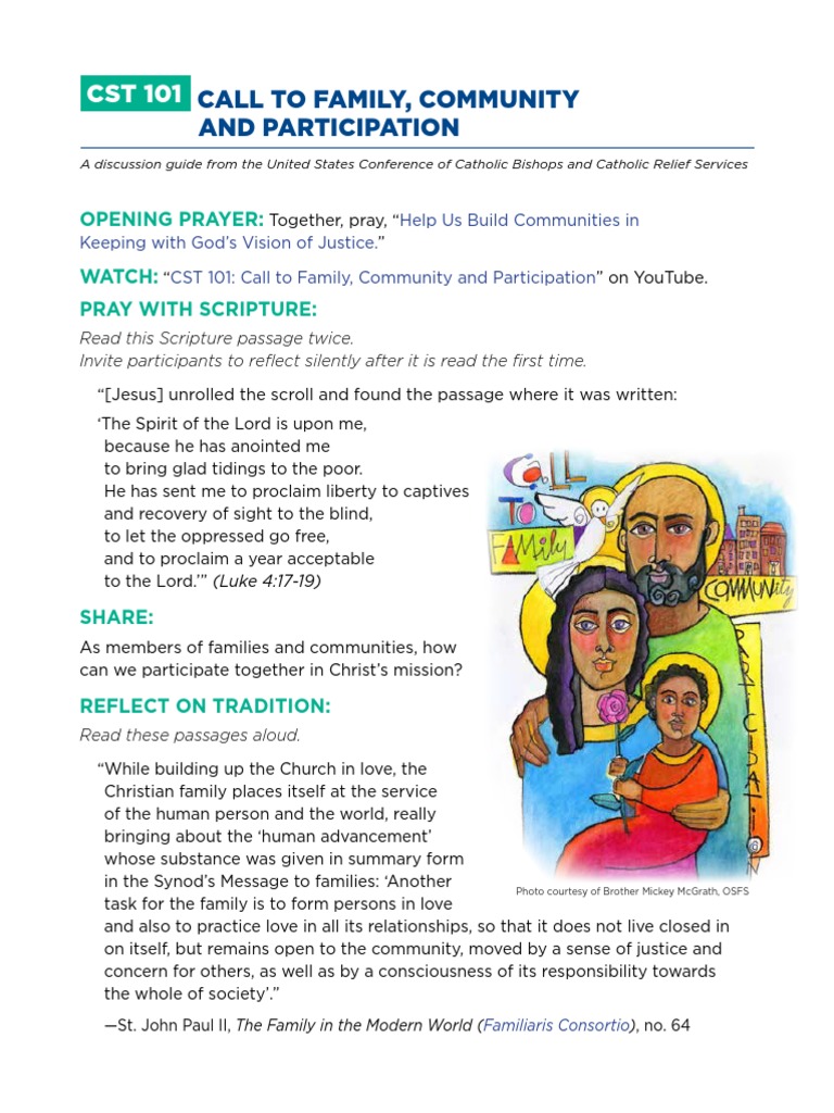 Call To Family, Community and Participation: Opening Prayer: Watch ...