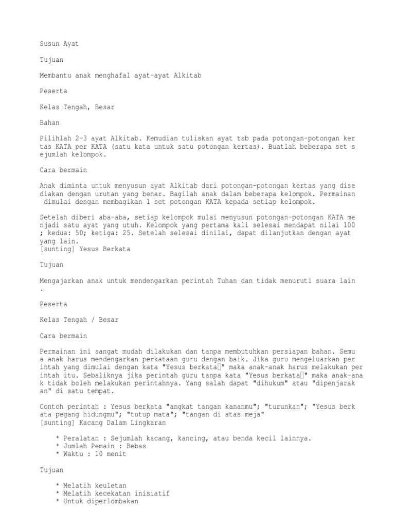 Permainan Alkitab | PDF