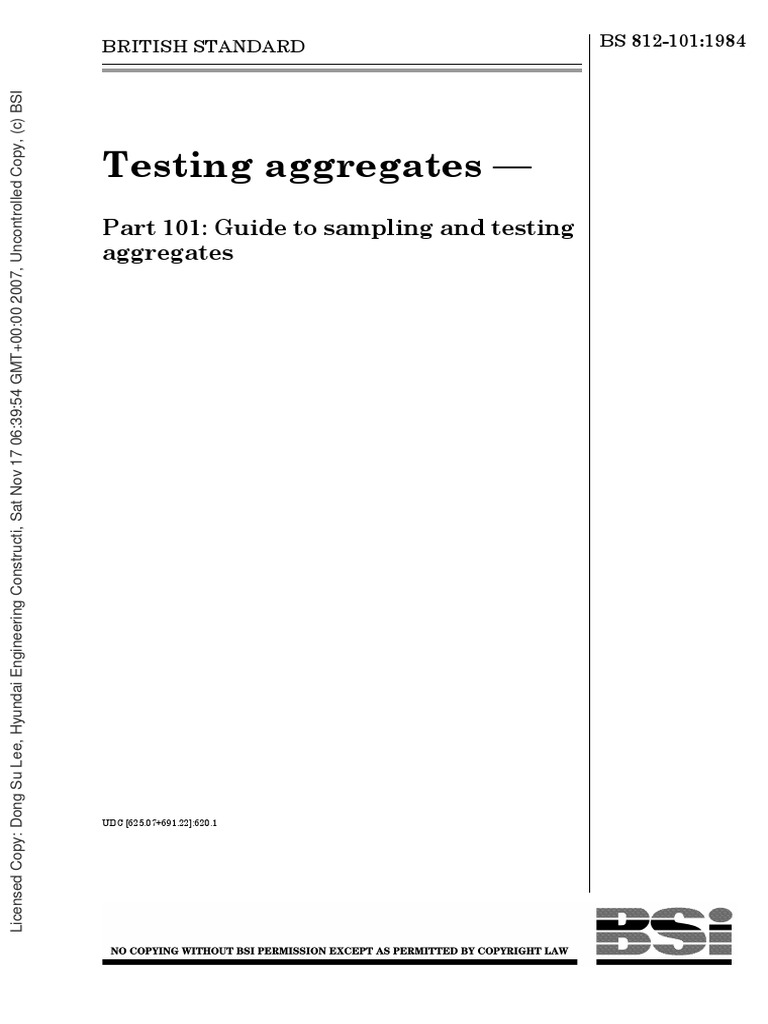BS 812-101 PDF | PDF | Accuracy And Precision | Concrete