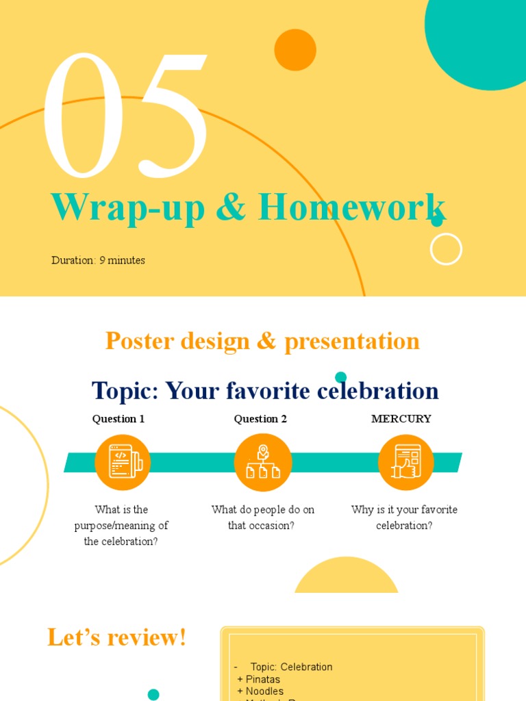 Celebration Discussion & Homework | PDF | Home & Garden